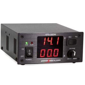 powerwerx variable 30 amp desktop dc power supply with digital meters sps-30dm