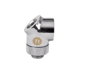 thermaltake pacific diy lcs chrome g1/4 45 & 90 degree adapter fitting cooling - cl-w053-cu00sl-a,silver