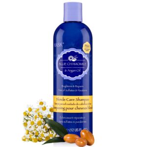 hask chamomile & argan oil blonde care shampoo, 12 ounce