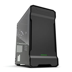 phanteks (ph-es314etg_bk) evolv matx tempered glass edition aluminum exterior rgb led illumination micro tower case, satin black