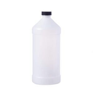 consolidated plastics modern round bottle with cap, hdpe, 32 oz, 12 piece