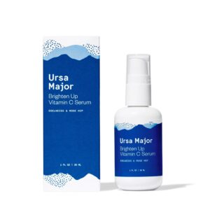 ursa major natural vitamin c serum | brightening formula revitalizes dull skin and smooths skin's tone | targets wrinkles, sagging and loss of firmness | vegan, non-toxic, cruelty-free | 1 ounce