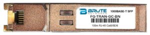 brute networks fg-tran-gc-bn - 1000base-t 100m rj45 sfp transceiver (compatible with oem pn# fg-tran-gc)