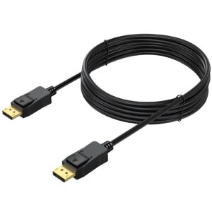 uvooi displayport cable 15ft, display port to display port cable dp to dp 15' cable 4k [1440p@144hz, 4k@60hz] - black,gold plated