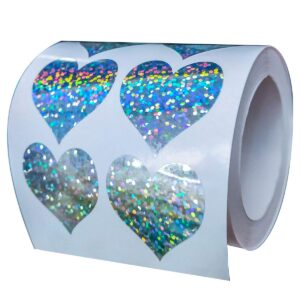 glitter valentine heart stickers valentine's love decorative stickers 1.1 inch - 500 valentine's day decorations accessories for kids parties envelops