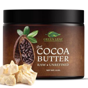 cocoa butter raw unrefined | pure ingredients | body moisturizer | hydrate, nourish & soften your skin | restore & repair | body butter for women & men, all skin types 8 oz