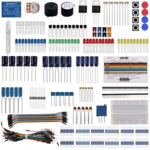 keywishbot electronic component base fun kit bundle with breadboard cable resistor,capacitor,led,potentiometer development board,mega2560,for arduino, raspberry pi