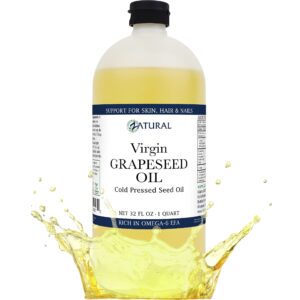 zatural grapeseed oil organically grown 100% pure cold pressed virgin high tempurature cooking oil (32oz)