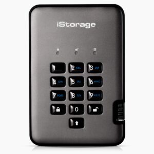 istorage diskashur pro2 ssd 512gb secure portable solid-state drive - fips level 2 certified - password protected, dust & water resistant, military grade hardware encryption is-dap2-256-ssd-512-c-g