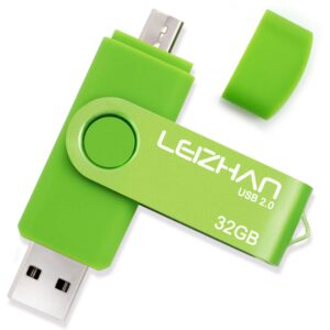 leizhan micro usb flash drive otg pen drive 32gb thumb drive gift suitable for samsung galaxy s7,s7edge,s6,s6 edge (green)