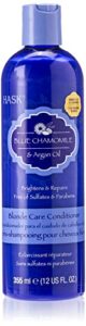 hask blue chamomile and argan oil blonde care conditioner, 12 ounce