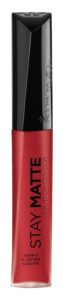 rimmel london stay matte liquid lip color with full coverage kiss-proof waterproof matte lipstick formula that lasts 12 hours - 500 fire starter, .21oz