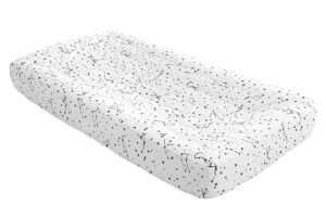 ivanka trump stargazer collection: contoured diaper pad cover for diaper changer - galaxy star pattern in white and blue