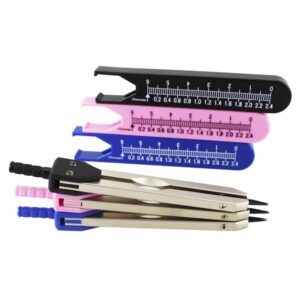 airgoesin ecg ekg calipers with ruler for electrocardiogram drafting divider, assorted color, 3pcs/pack