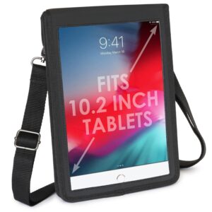 usa gear tablet sleeve - tablet carrying case with open front design & shoulder strap - compatible with samsung galaxy tab 9.6, ipad 5th-9th gen, 9.7" ipad air 2 and ipad pro, and more 9" tablets