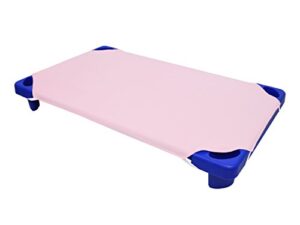 american baby company 100% natural cotton percale toddler daycare/pre-school cot sheet, pink, soft breathable, for girls, 23" x 40"