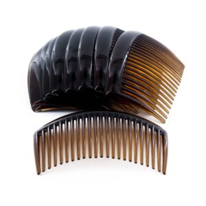 yeshan 3.2" plastic hair side comb with teeth comb hairpin clip for women,brown (12pcs)