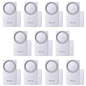 wsdcam door and window alarm for home wireless alarm security system magnetic alarm sensor close door reminder loud 110 db, 4-in-1 mode window alarms 10 pack