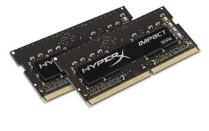 hyperx hx424s14ib2k2/16 impact black 16gb kit of 2 (2x8gb) 2400mhz ddr4 non-ecc cl14 260-pin unbuffered sodimm internal memory black