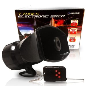 genssi wireless 7 tone electronic siren emergency horn sound system for police cars fire trucks with remote control