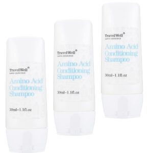 travel well hotel shampoo and conditioner supplies for guests 2 in 1, 1.0 fl oz/30ml, individually wrapped 50 bottles per box | travel size toiletries | hotel toiletries bulk set