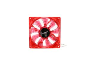 bgears b-pwm 80mm red leds gaming pc cooling fan, high speed high performance 2 ball bearing pwm signal, mini 4 pin connector, 500-4000 rpm with high airflow of 78 cfm, 12vdc fan, 80x80x25mm