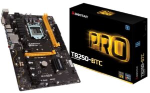 biostar 198118 motherboard tb250-btc core i7/i5/i3 lga1151 b250 ddr4 sata pci express usb atx retail