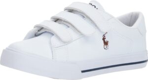 polo ralph lauren kids boy's easten ez ii (little kid) white tumbled/multi purple 1.5 little kid