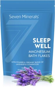 sleepwell magnesium chloride flakes 3lb – absorbs better than epsom salt - unique & natural full bath soak formula for healthy relaxation - with cedarwood & lavender