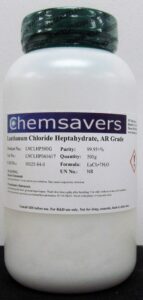 lanthanum chloride heptahydrate, ar grade, 99.95+%, 500g