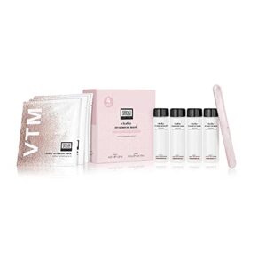 erno laszlo vitality treatment mask, pink face mask peel, hydrate and illuminate, mineral powder blend with serum lotion, 4 pack of masks (1.25 fl oz each)