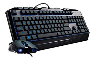 cooler master devastator 3 gaming keyboard & mouse combo, 7 color mode led backlit, media keys, 4 dpi settings, model:sgb-3000-kkmf1-us