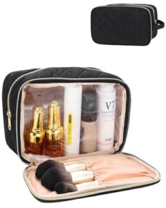 monstina makeup bag for women,two layer pouch bag