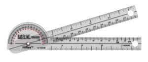 fei 12-1005hr baseline plastic goniometer, pocket style, hires 180 degree head, 6" arms