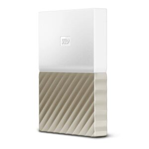 western digital wd 1tb my passport ultra portable external hard drive - usb 3.0 - white-gold - wdbtlg0010bgd-wesn (old generation)