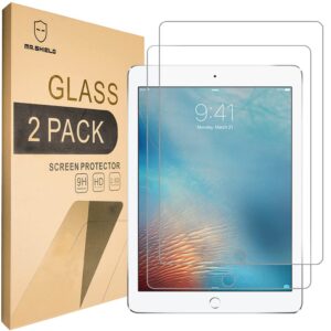 mr.shield [2-pack] designed for ipad pro (12.9" inch) [2015-2017 version] [tempered glass] screen protector [0.3mm ultra thin 9h hardness 2.5d round edge] with lifetime replacement