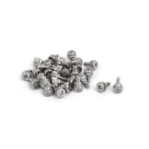 uxcell 30 pcs m3.5x6mm male thread metal computer desktop pc case thumb screws