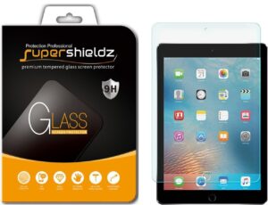 supershieldz designed for apple ipad pro 12.9 inch (2015 and 2017 model) screen protector, (tempered glass) anti scratch, bubble free