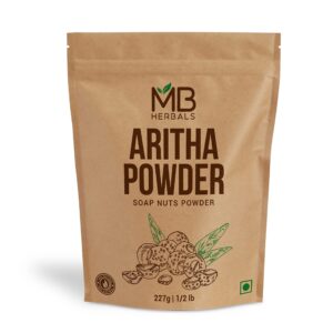 mb herbals aritha powder 8 oz | 227g | 100% pure & organically grown (wild-crafted) soap nut powder | natural hair shampoo & conditioner | sapindus mukorossi