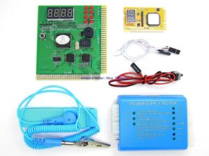 lingvetron pc computer psu and motherboard tester tool pci & isa sdram post test card diagnostic analyzer starter kit 4 digital / 8 led/bios speaker/mobo power switch all in one carrying case