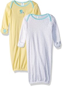 gerber baby 2-pack gown, new duck, 0-6 months