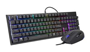 cooler master masterset ms120 gaming keyboard & mouse combo, floating, clicky full rgb led backlit, on the fly