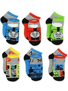 thomas the train & friends boys 6 pack socks (small (4-6), thomas grey/multi)