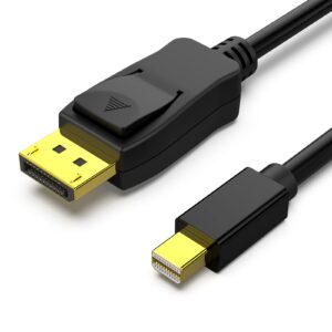 benfei mini displayport to displayport 6 feet cable 4k@60hz 2k@144hz, mini dp(thunderbolt compatible) to dp cable (male to male) gold-plated cord