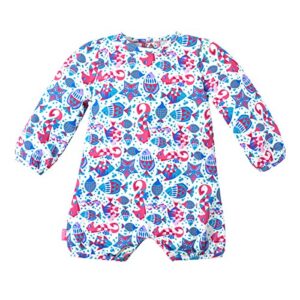 uv skinz upf 50+ baby girls uv sunzie (bubblegum starfish, 3/6m)