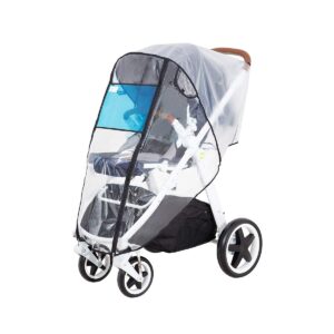 hrzeem stroller rain cover universal size waterproof windproof eva the weather shield with eye screen(black)