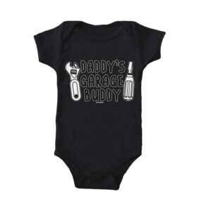 haase unlimited daddy's garage buddy - tools mechanic bodysuit (black, 6 months)