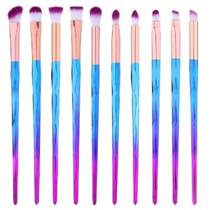 10pcs eye shadow brush set unicorn eye makeup brushes for shading or blending of eyeshadow powder eyebrow highlighter concealer cosmetics brush tool