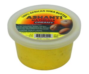 ashanti naturals yellow whipped raw shea butter | unrefined african shea butter | creamy, moisturizing, nourishing for hair and skin (3 oz)