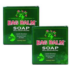 bag balm mega moisturizing soap rosemary mint scent - 3.9oz, 2 pack